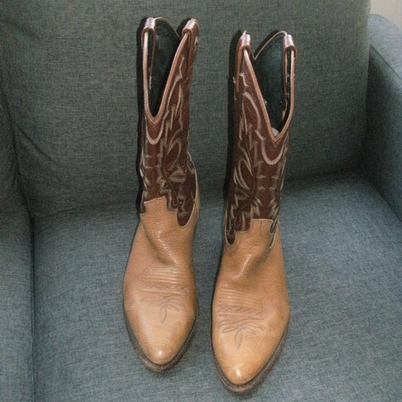 Dan Post | Shoes | Dan Post Two Tone Leather Embroidered Cowboy Western ...